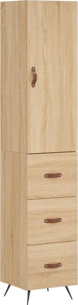 vidaXL Skříň highboard 34,5 x 34 x 180 cm kompozitní dřevo [3198828] Barva: bílá s vysokým leskem