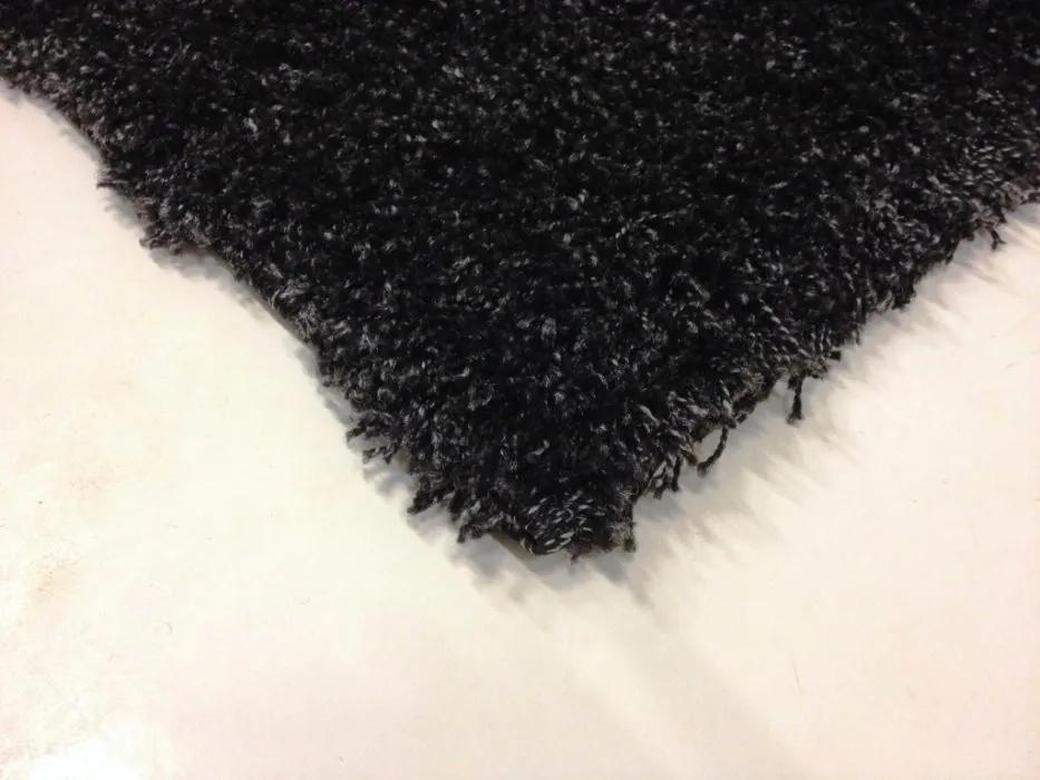 Vopi | Kusový koberec Dream Shaggy 4000 černý - Kulatý průměr 80 cm