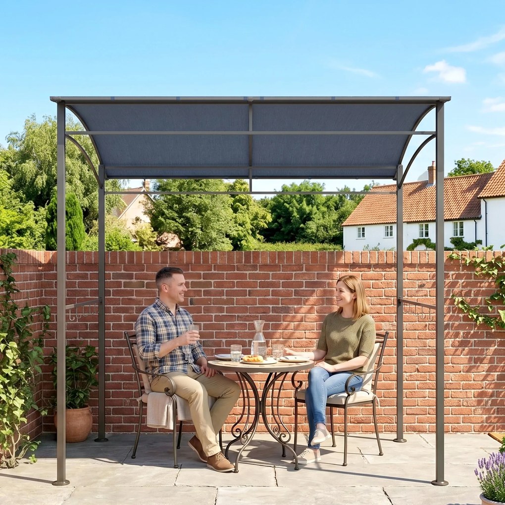 Grilovací pavilon Outsunny 215 x 150 x 220 cm, voděodolný zahradní pavilon s klenutou střechou, zahradní altán s háčky, grilovací pavilon, zahradní s…