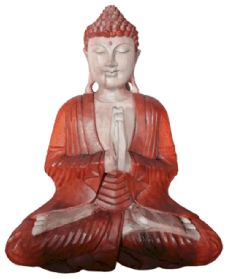 Milujeme Kameny Buddha modlící se - dřevěná soška - velká