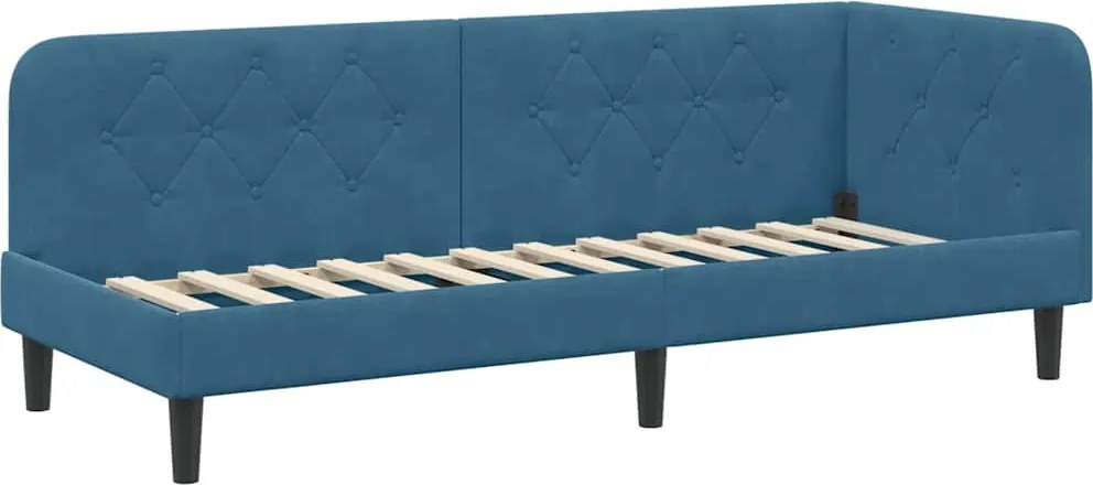 Rohový rám postele Modrá 80 x 200 cm samet 3394133