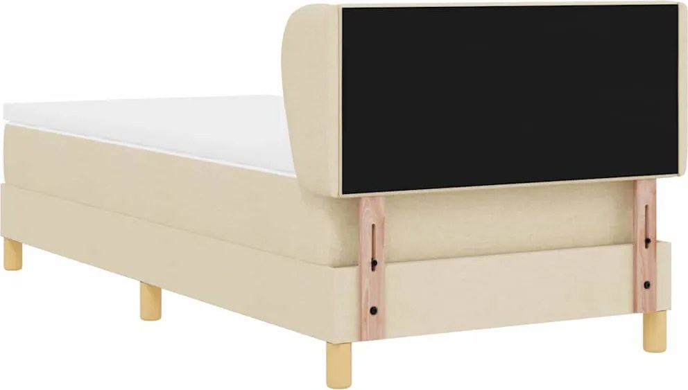 Postel s boxspringem s čelo Krémová 100 x 200 cm textil 3340204