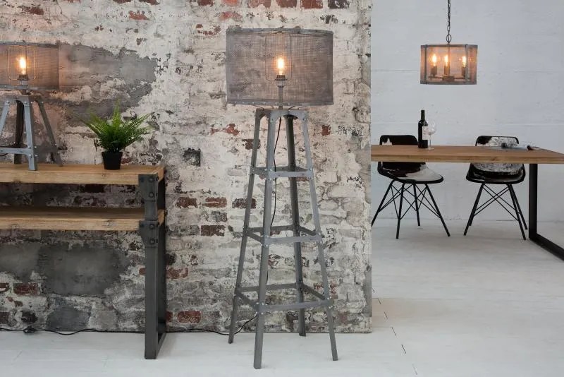 Stojanová lampa Loft 155cm šedá