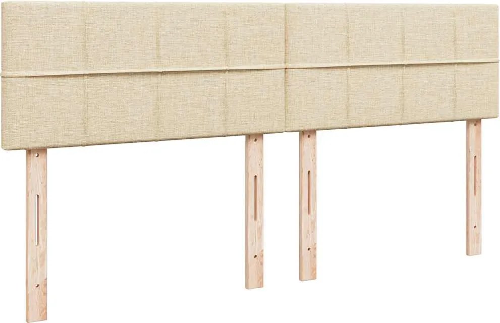 Box spring postel s matrací krémová 200x200 cm textil 3287568