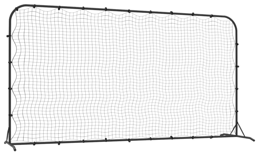 vidaXL Fotbalový rebounder černý 366 x 90 x 183 cm HDPE