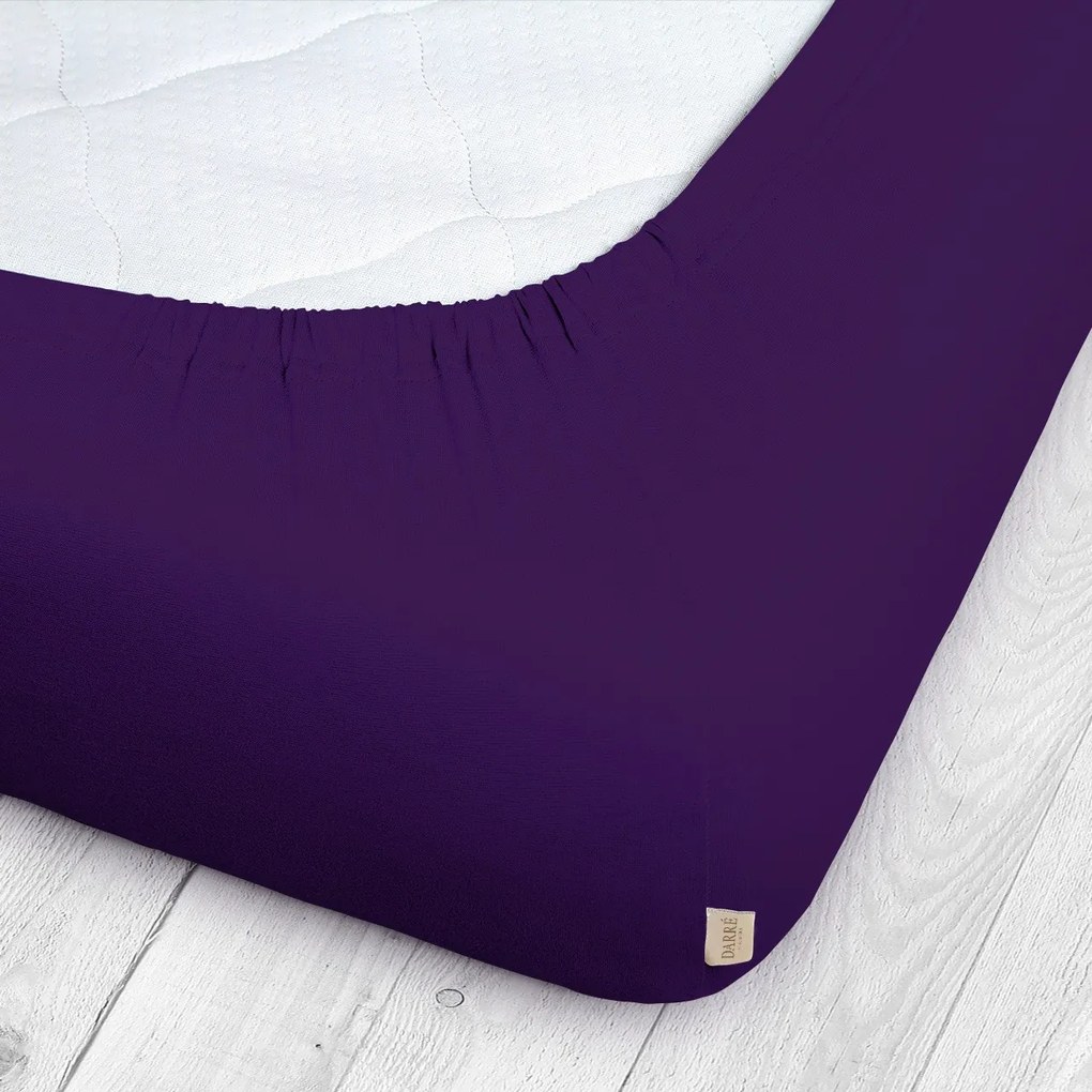 Jersey prostěradlo tmavě fialové na výšku matrace do 20 cm Velikost: 60 x 120