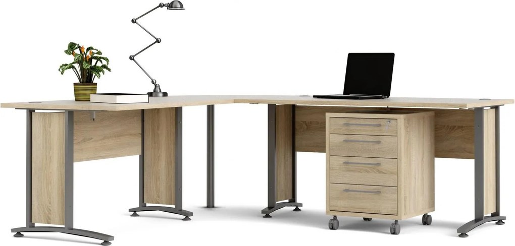 FALCO Rohový psací stůl Office 80400/304 dub sonoma/silver grey