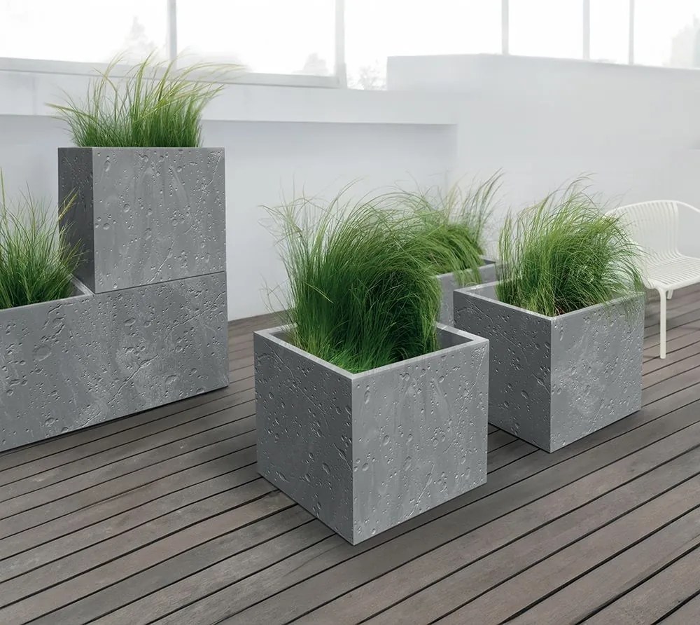 Plastový květináč SIERRAS BETON EFFECT antracit