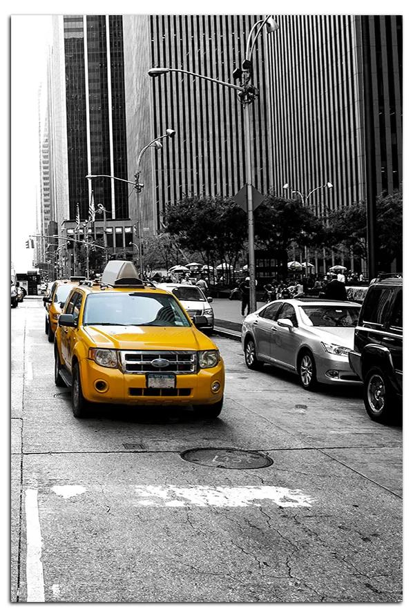 Obraz na plátně - Taxi z New Yorku - obdélník 7927ČA (90x60 cm  )