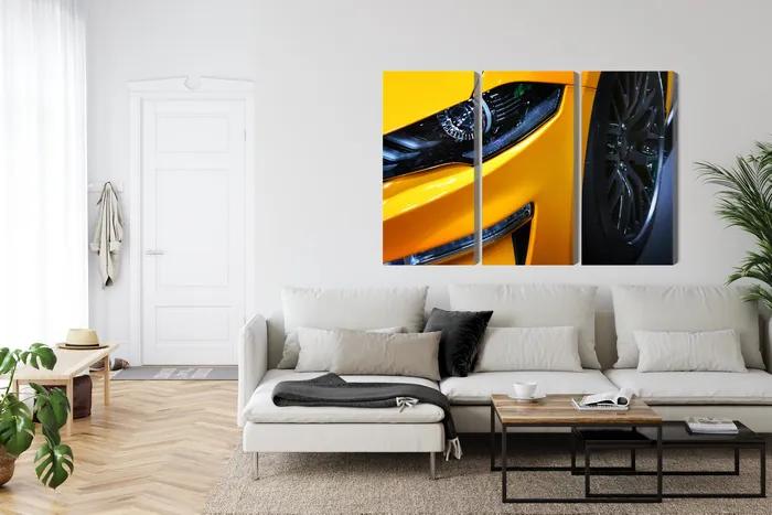 Vícedílný obraz Přední Část Žlutého Sportovního Vozu Nedostatek Nedostatek Plátno Canvas 150x100