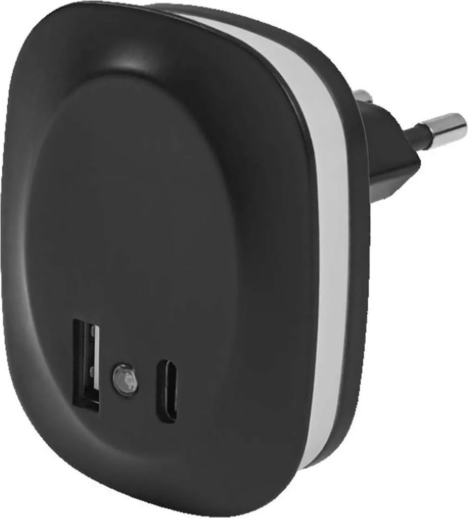 LEDVANCE Lunetta - Zásuvkové světlo Edge Sensor, senzor soumraku, černá 4099854532078