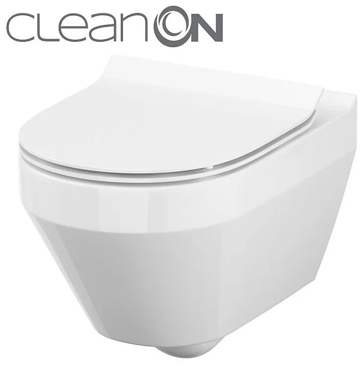 Cersanit Crea WC mísa závěsná oválná se sedátkem CleanOn, bílá, S701-212