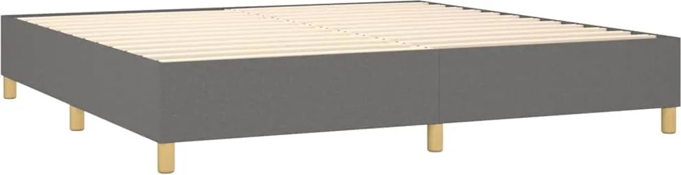 Box spring postel s matrací a LED tmavě šedá 200x200 cm textil 3135782