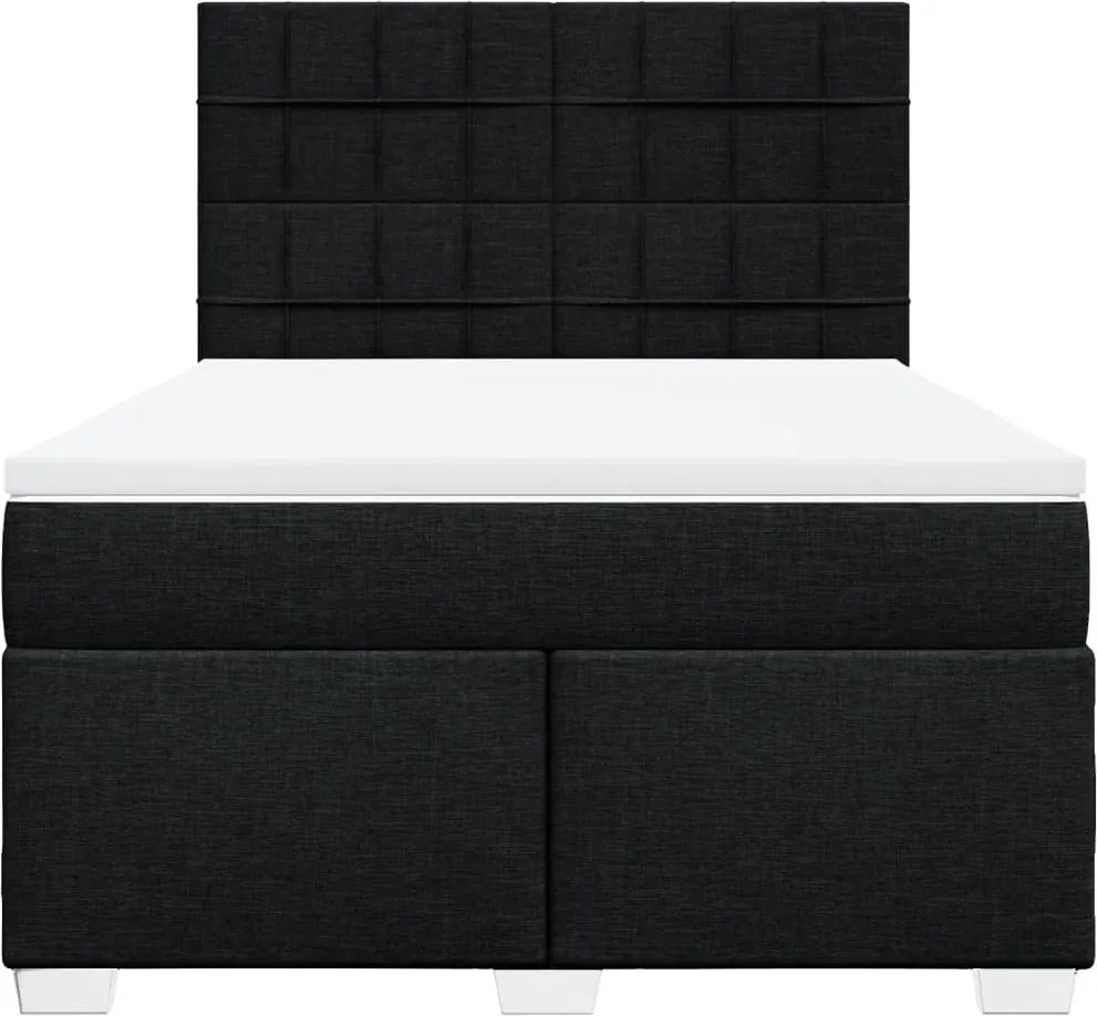 Box spring postel s matrací černá 140 x 190 cm textil 3292785