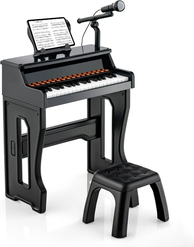 Costway 37-klávesová dětská klaviatura elektronické dětské piano se stoličkou