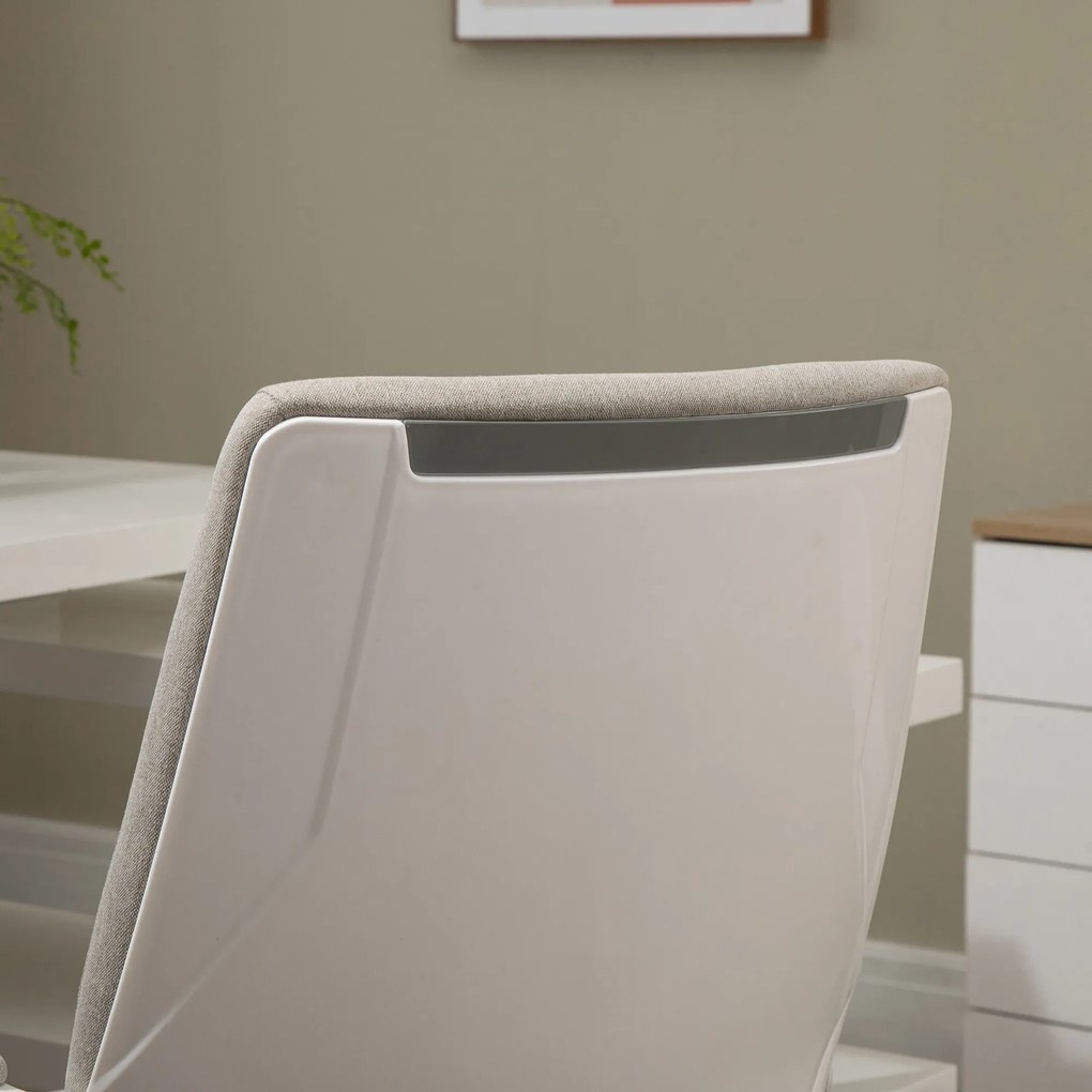 Ergonomická kancelářská židle Vinsetto s bederní opěrkou výškově nastavitelná do 120 kg v béžové barvě pro kancelář a domácí kancelář | Aosom.de