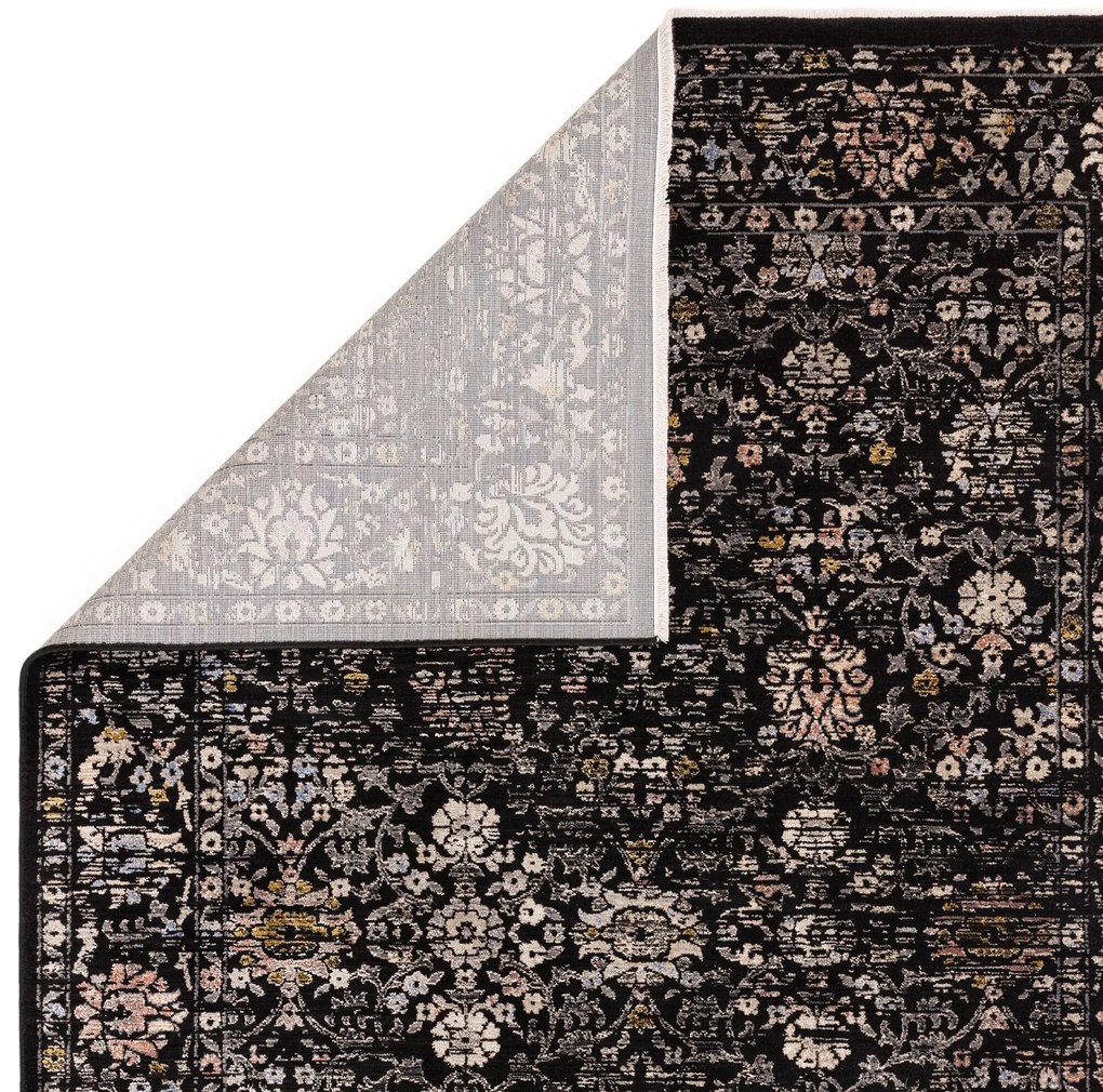 Tribeca Design Kusový koberec Airplane Black Vintage Floral Rozměry: 120x166 cm