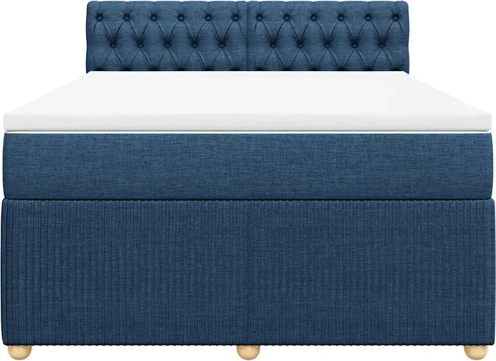 Box spring postel s matrací modrá 160x200 cm textil 3289820