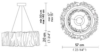 Slamp Závěsné LED svítidlo ACCORDÉON, ø 57cm, 2700K Barva: Stříbrná