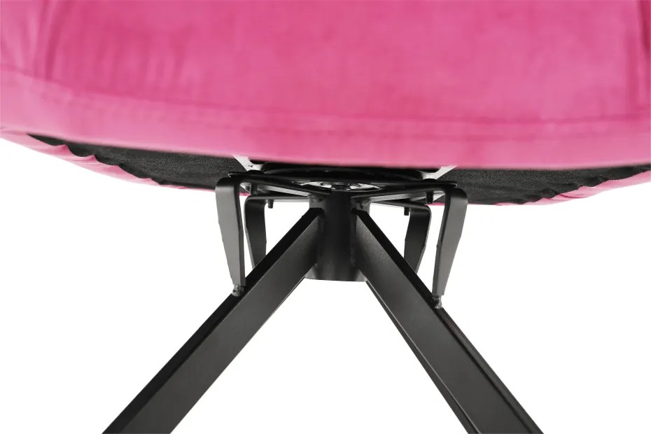 Designové otočné křeslo, růžová Velvet látka / černá, KOMODO
