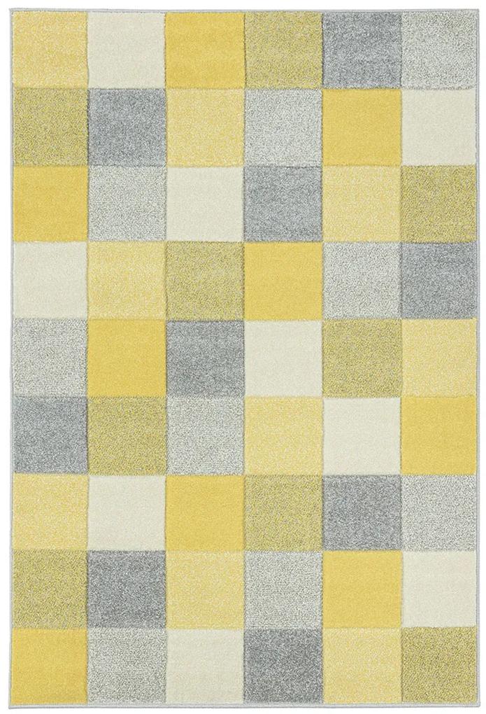 Koberce Breno Kusový koberec PORTLAND 1923/RT44, Žlutá, Vícebarevné, 160 x 235 cm