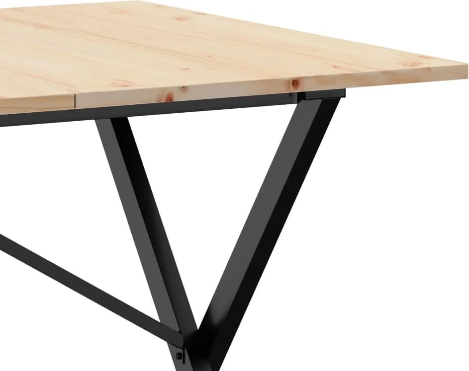Jídelní stůl s X rámem 160 x 80 x 75 cm borové dřevo a ocel 3282699