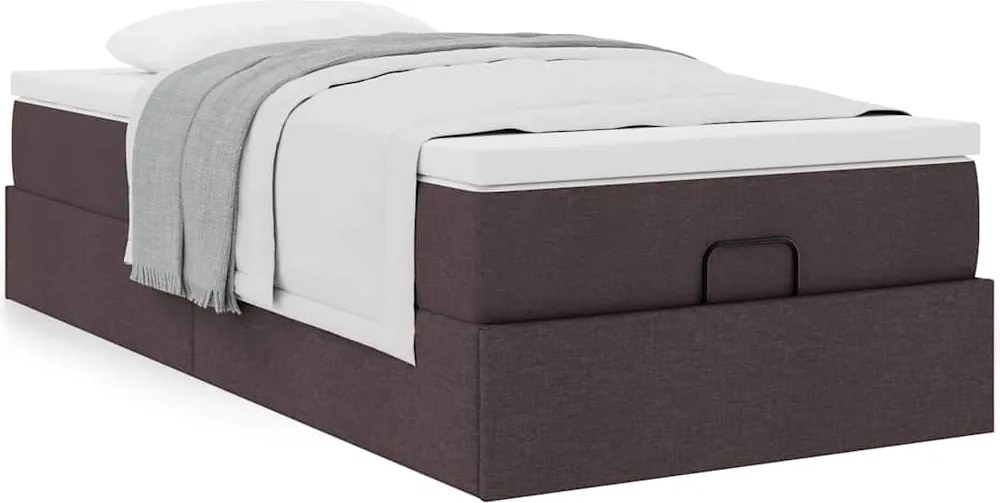 Osmanský rám postele s matrací tmavě šedá 80x200cm textil 3311067