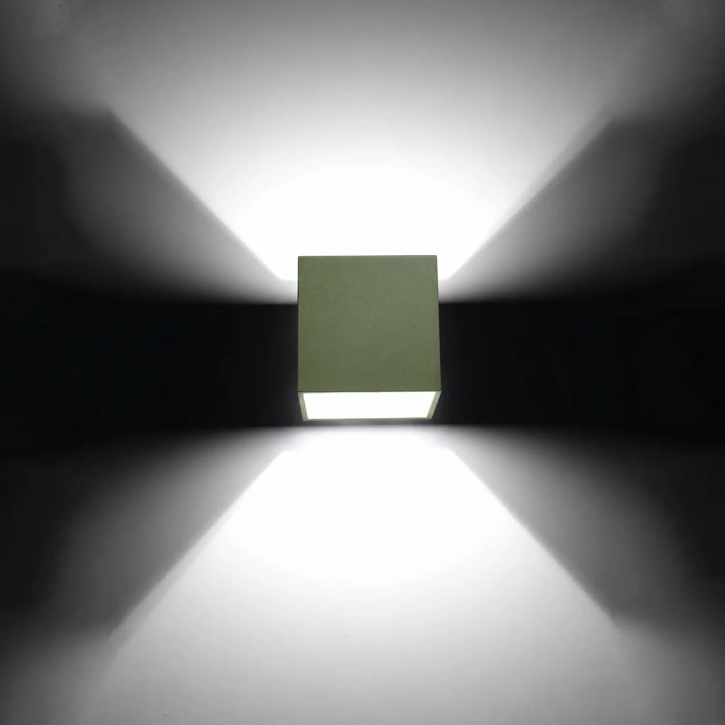 Sollux Lighting Nástěnné svítidlo QUAD 1 olivově zelené