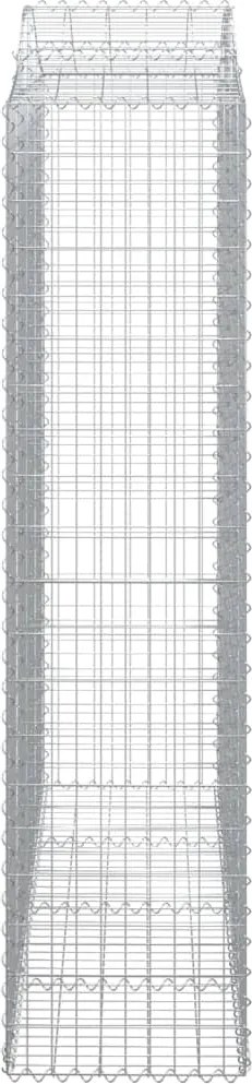 Klenuté gabionové koše 2 ks 200x50x200/220cm pozinkované železo 3145745