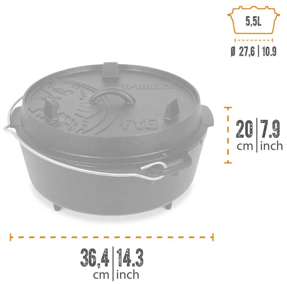 PETROMAX LITINOVÝ KOTLÍK S NOŽIČKAMI "DUTCH OVEN"