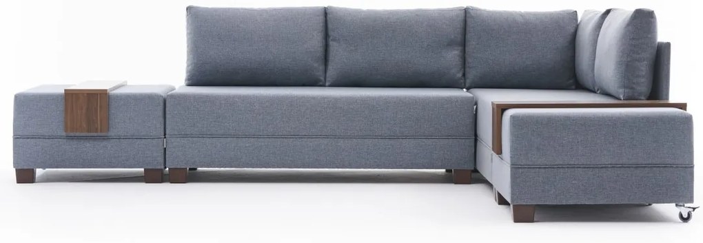 Hanah Home Rohová pohovka FLY modrá pravá 280 cm 825BLC2669
