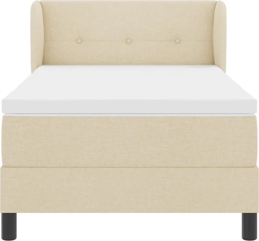 Postel s boxspringem s čelo Krémová 100 x 200 cm textil 3340015