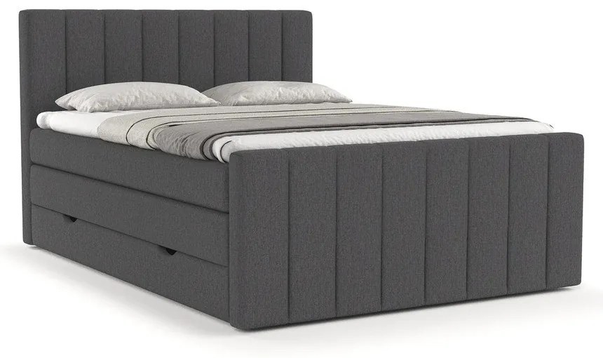 Šedá boxspring postel s úložným prostorem 180x200 cm Ruby – Maison de Rêve