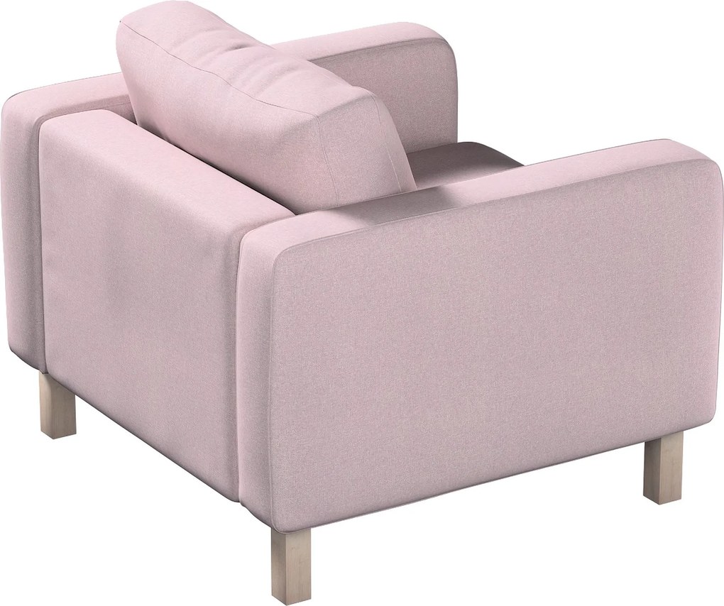 Potah na křeslo IKEA Karlstad, krátký barva růžová látka pletený vzor