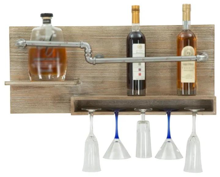 Nástěnný držák na lahve a sklenice Mauro Ferretti Pipe Bar, 30 x 70 cm |  BIANO