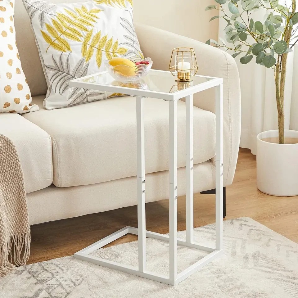 Odkládací stolek Vasagle Rivet 30 cm čirý/bílý