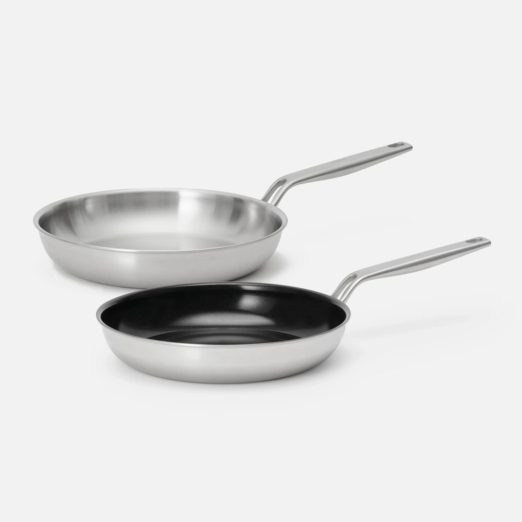 Fabini Sada pánví Lucca 4.0 Pro, ø 26 cm, 2 díly - Nerezová beznýtová pánev z vícevrstvé nerezové oceli + nepřilnavá nerezová beznýtová pánev s keramickým povrchem z vícevrstvé nerezové oceli