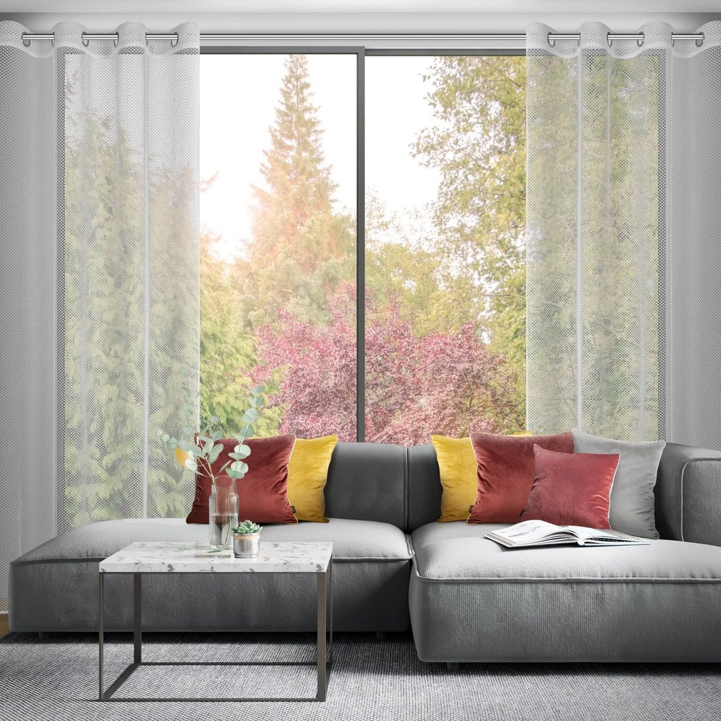 ZÁCLONA NA KROUŽCÍCH ABI1 140X250 CM BÍLÁ