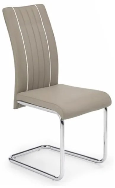 Jídelní židle v béžové barvě na chromových nohách s prošíváním TK2032