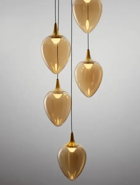 Minimalistický lustr Nali 5 Zlatá