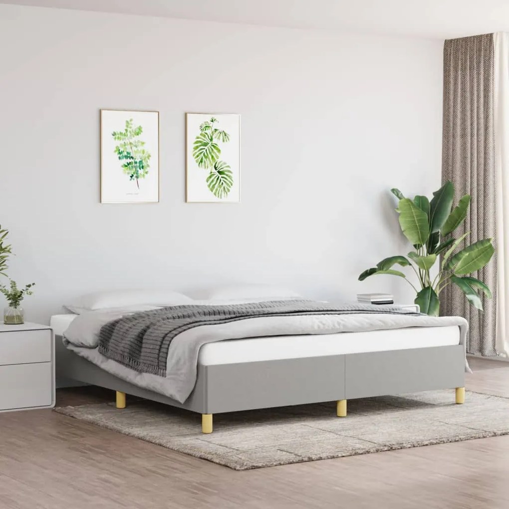 Rám postele s boxspringem světle šedý 160 x 200 cm textil 3120969