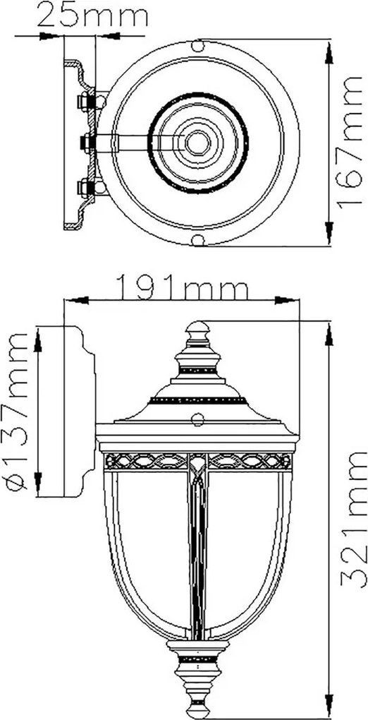Venkovní nástěnné světlo Elstead English Bridle S/IP44 bronz