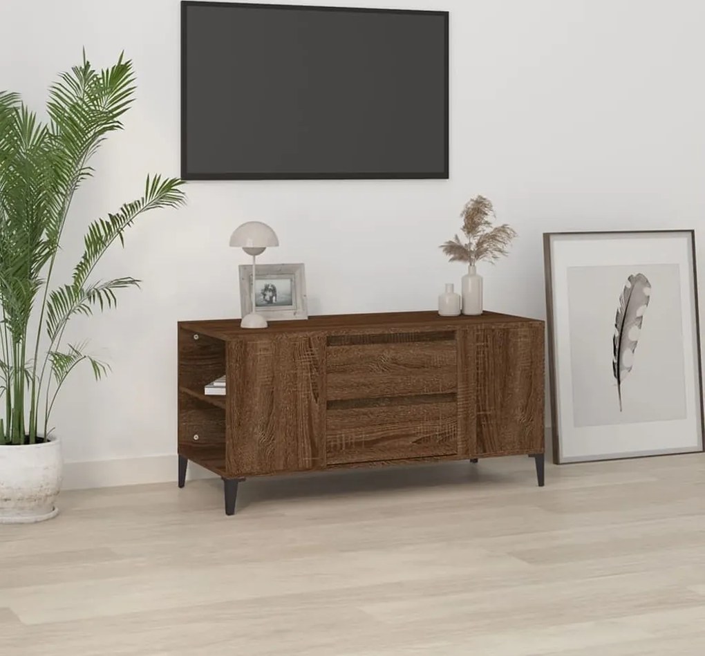 vidaXL TV skříňka 102x44,5x50 cm kompozitní dřevo [819609] Barva: Bílá