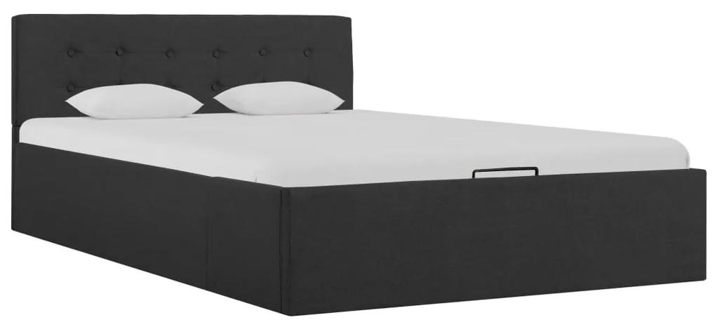 285572 vidaXL Rám postele s úložným prostorem tmavě šedý textil 120 x 200 cm