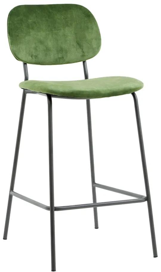 Zelená sametová barová židle 92 cm Emma – Light &amp; Living