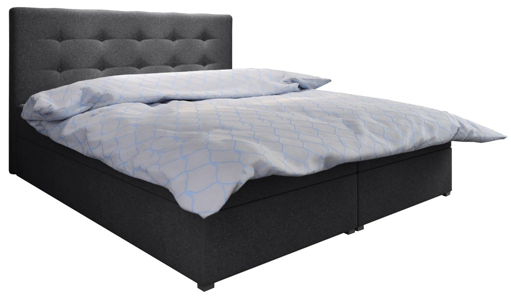 Manželská postel Boxspring 160 cm Fade 1 Comfort (tmavě šedá) (s matrací a úložným prostorem). 1055864
