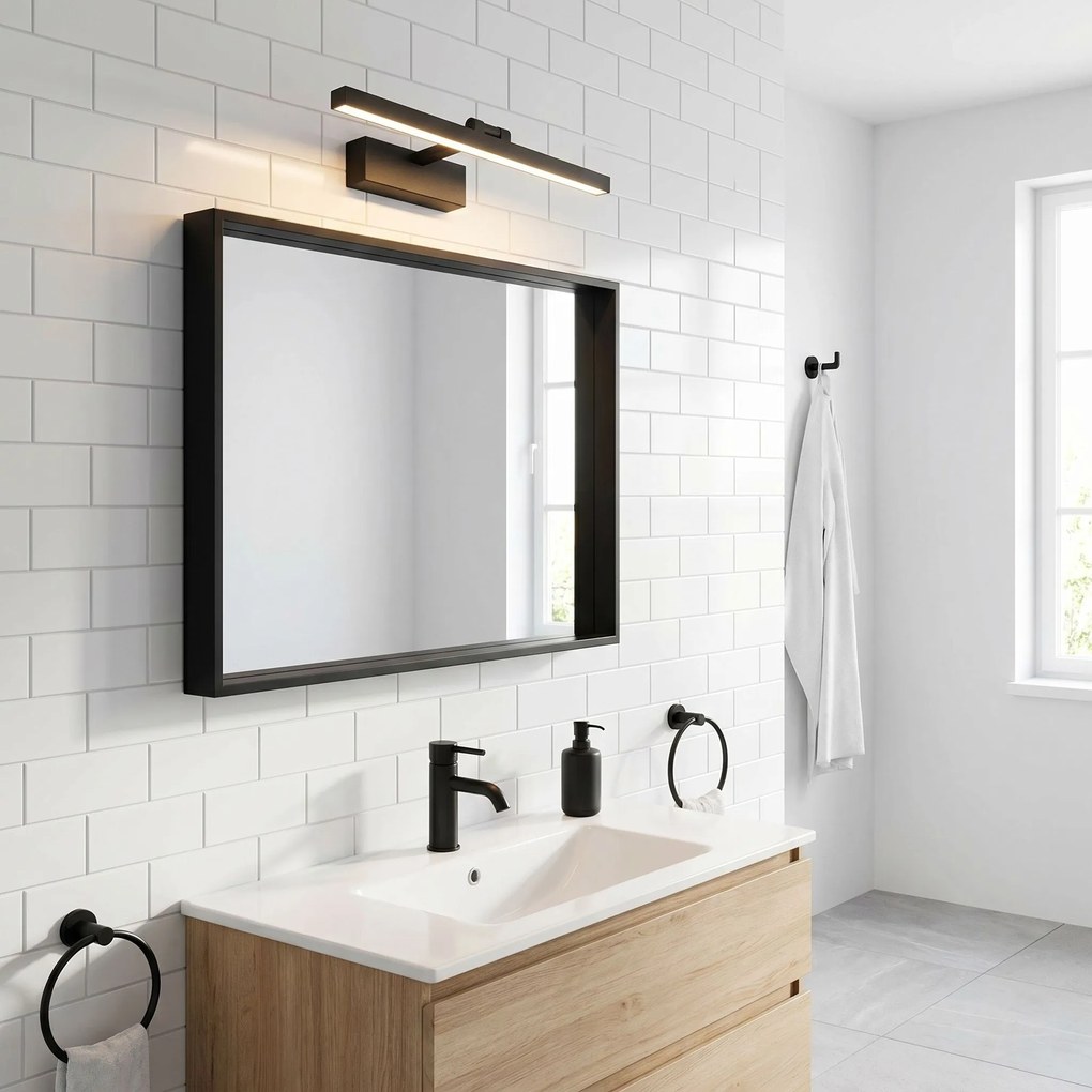 Toolight Rea, Koupelnové nástěnné LED svítidlo APP1866-1W 40 cm Black, OSW-66022