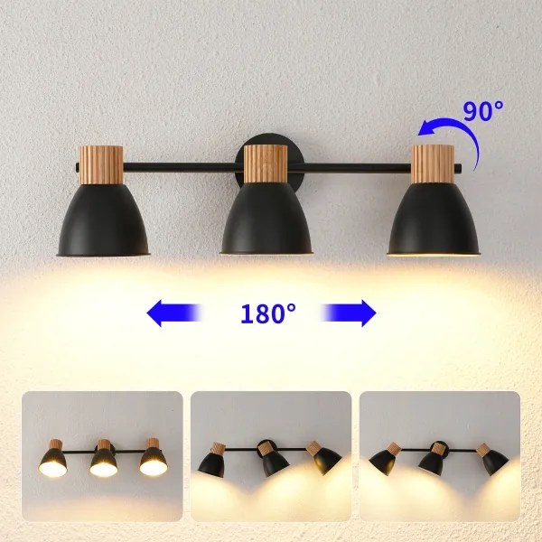 Brilagi - Bodové svítidlo ODENSE 3xE14/10W/230V kaučukovník/černá