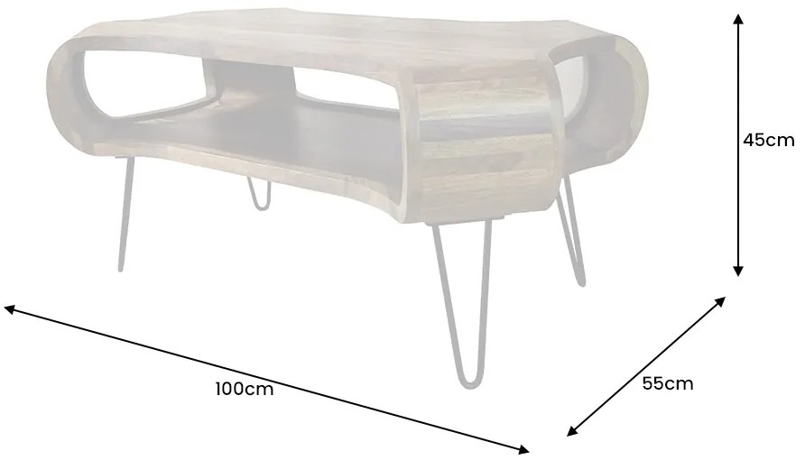 Designový konferenční stolek Lorelei 100 cm Sheesham