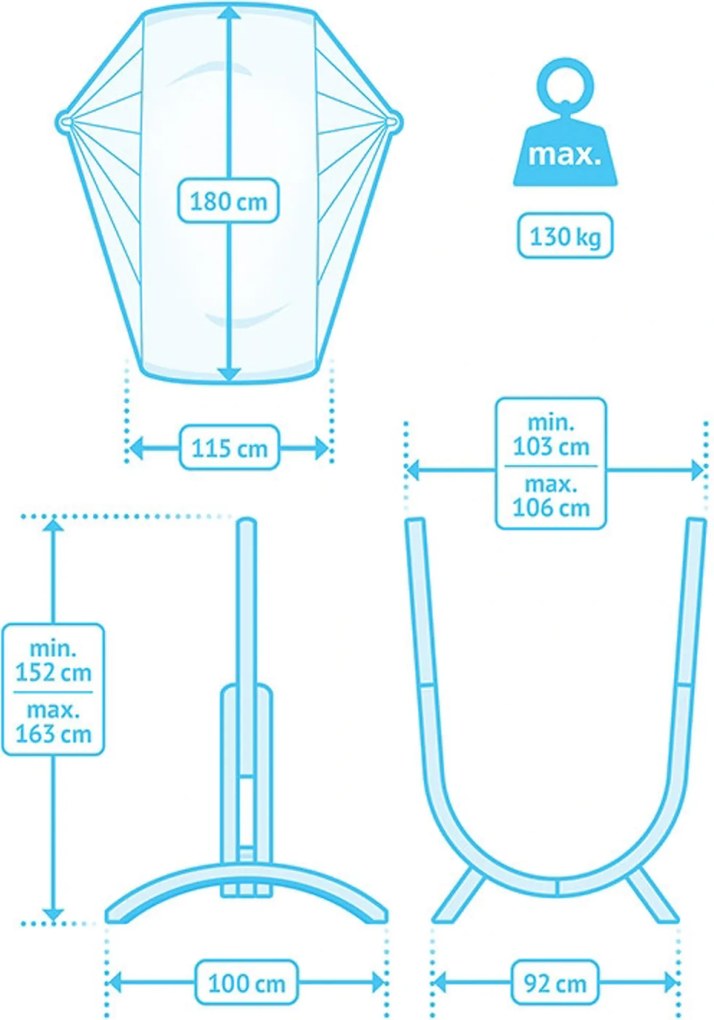 Marimex | Houpací sedačka se stojanem La Siesta Udine Organic, latte | 11640604